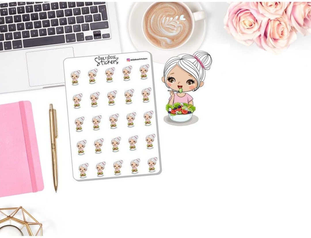 NEW! Cooking/baking Character Stickers - Eating a Salad - Madison ...