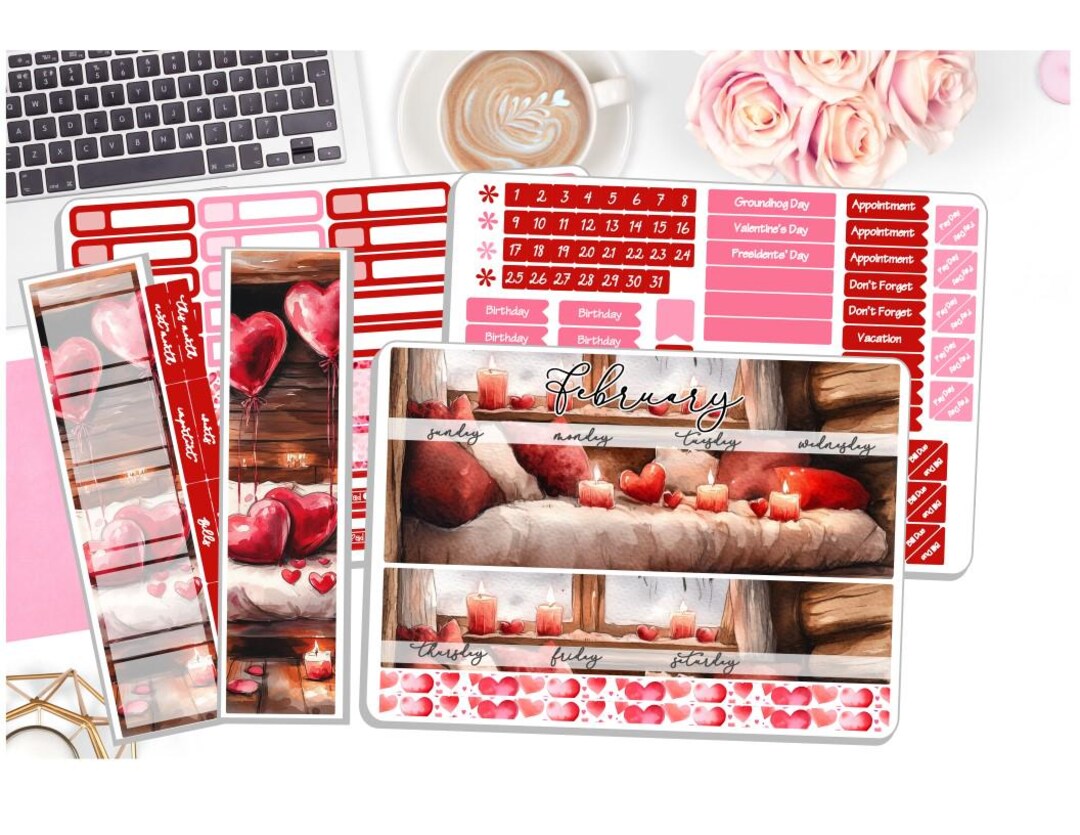 NEW! Monthly February Sticker Kit - Love Cottage - Monthly Kit ...