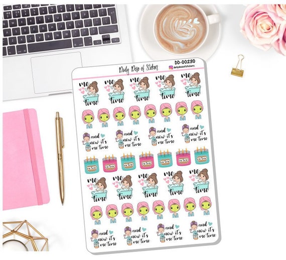 Me Time Stickers Planner Stickers DD-00230 | Etsy