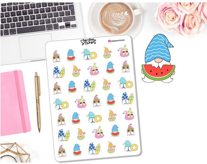 NEW Summer Gnome Sticker Set Gnome Stickers Summer | Etsy