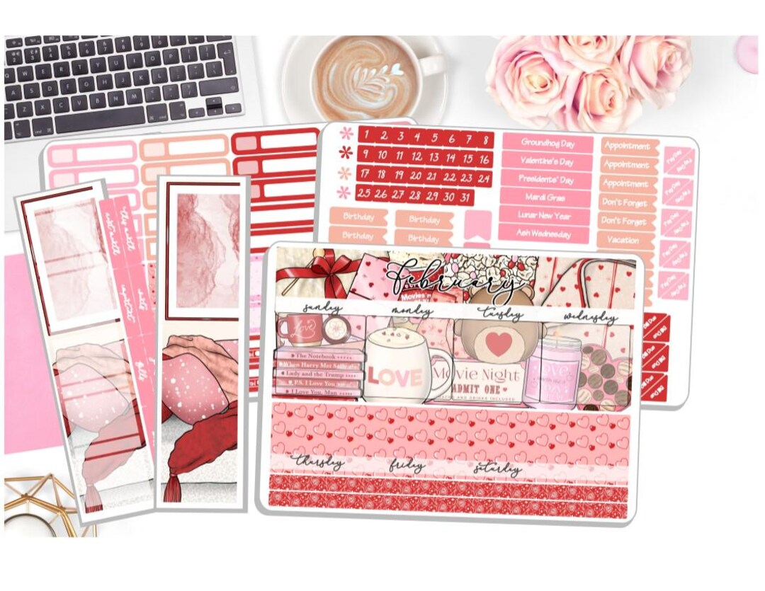 NEW! Monthly February Sticker Kit - at Home Valentines - Monthly Kit ...