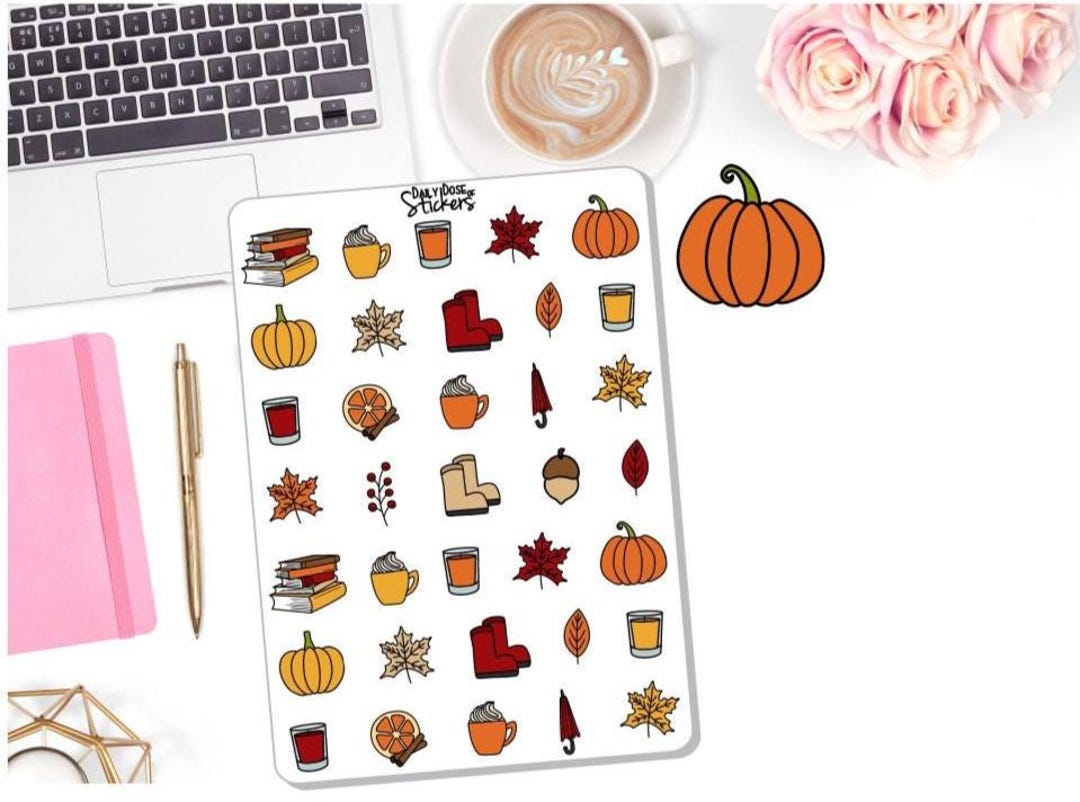 NEW! Fall Decor Clipart Stickers - Journaling Stickers - Fall - Decor ...