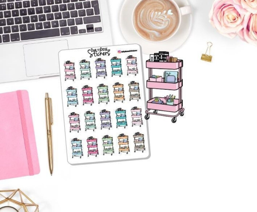 NEW! - Planner Cart Stickers - Sticker Cart - Craft Cart - Planner ...