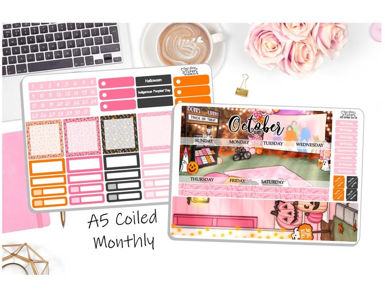 NEW! - A5 Monthly Coiled October Sticker Kit - Wicked Cute - October A5 ...