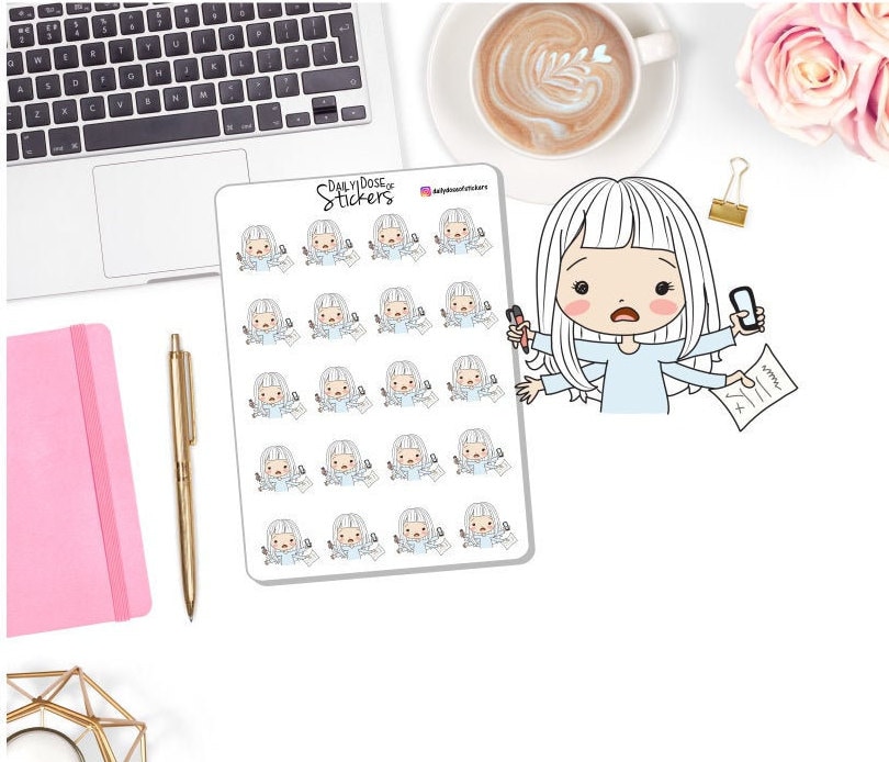 NEW! Character Stickers - Emotion Girl Willow - Busy, Multi Tasking, to ...
