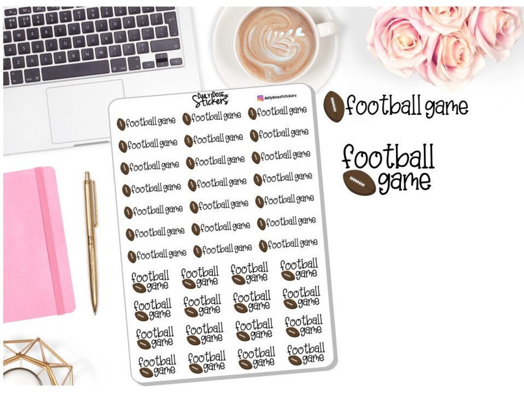 NEW! - Football Game Script With Football Icon - Planner Stickers DD ...