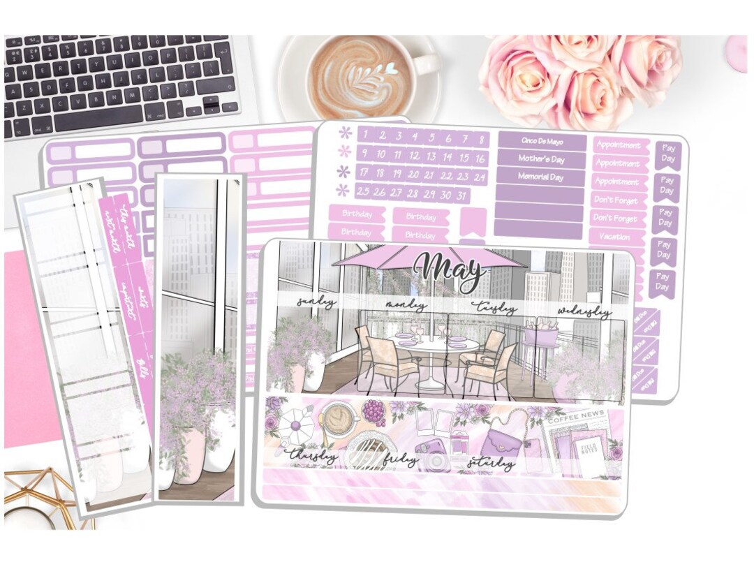 NEW! - Monthly May Sticker Kit - City Brunch - May Monthly Kit ...