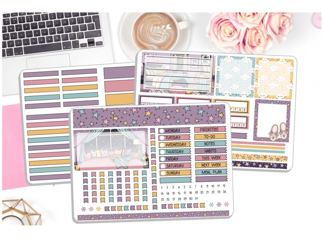 NEW! 7x9 Dashboard Planner - Starry Slumber - Weekly Sticker Kit ...