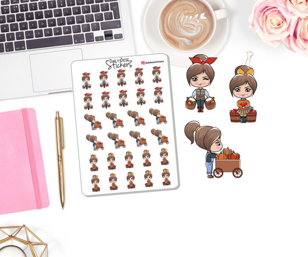 NEW Harvest Character Fall Stickers Fall Characters - Etsy