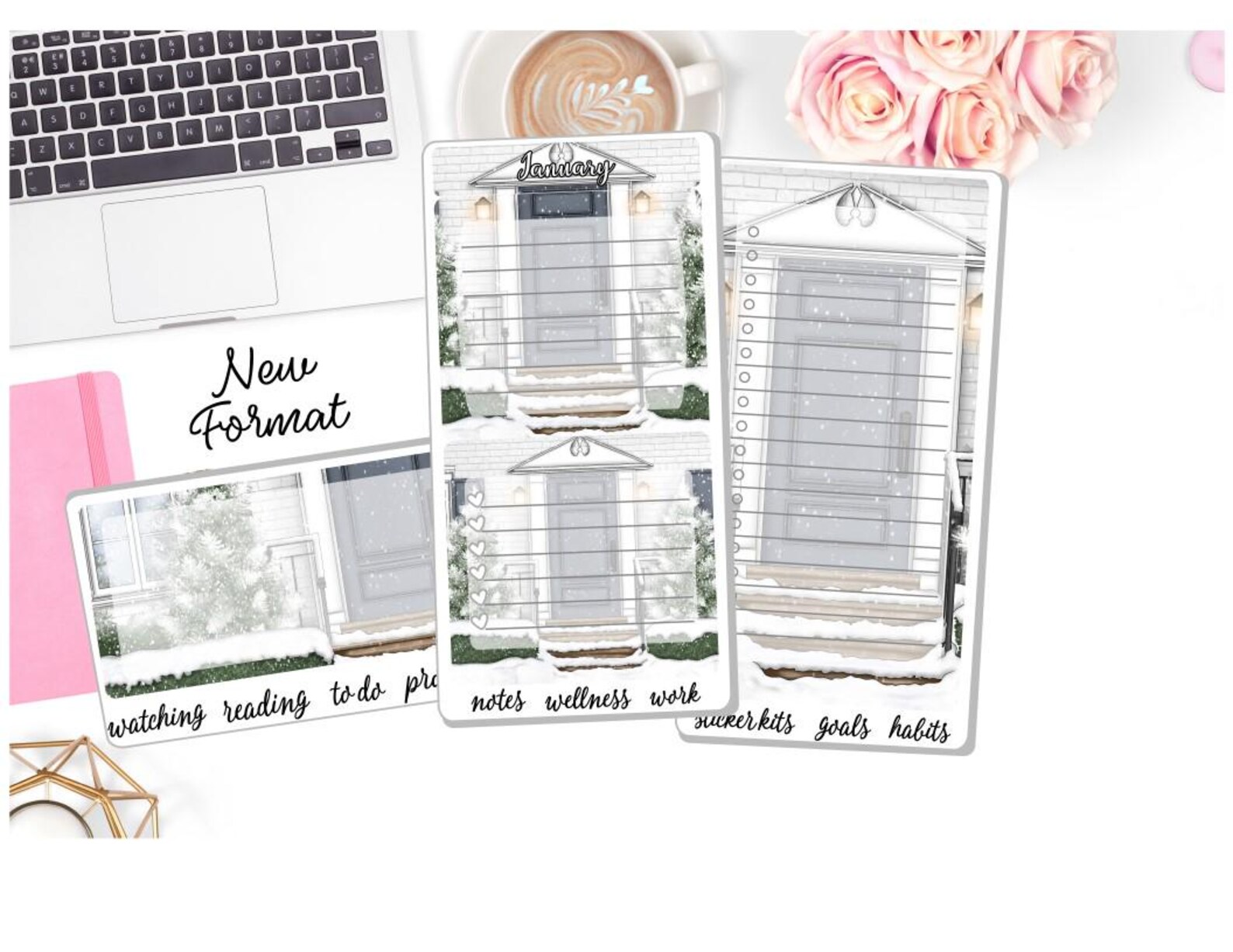 NEW! Monthly January Sticker Kit - First Snow - January Monthly Kit ...