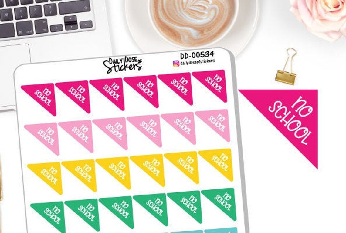 No School Stickers Calendar Corner Stickers Planner - Etsy
