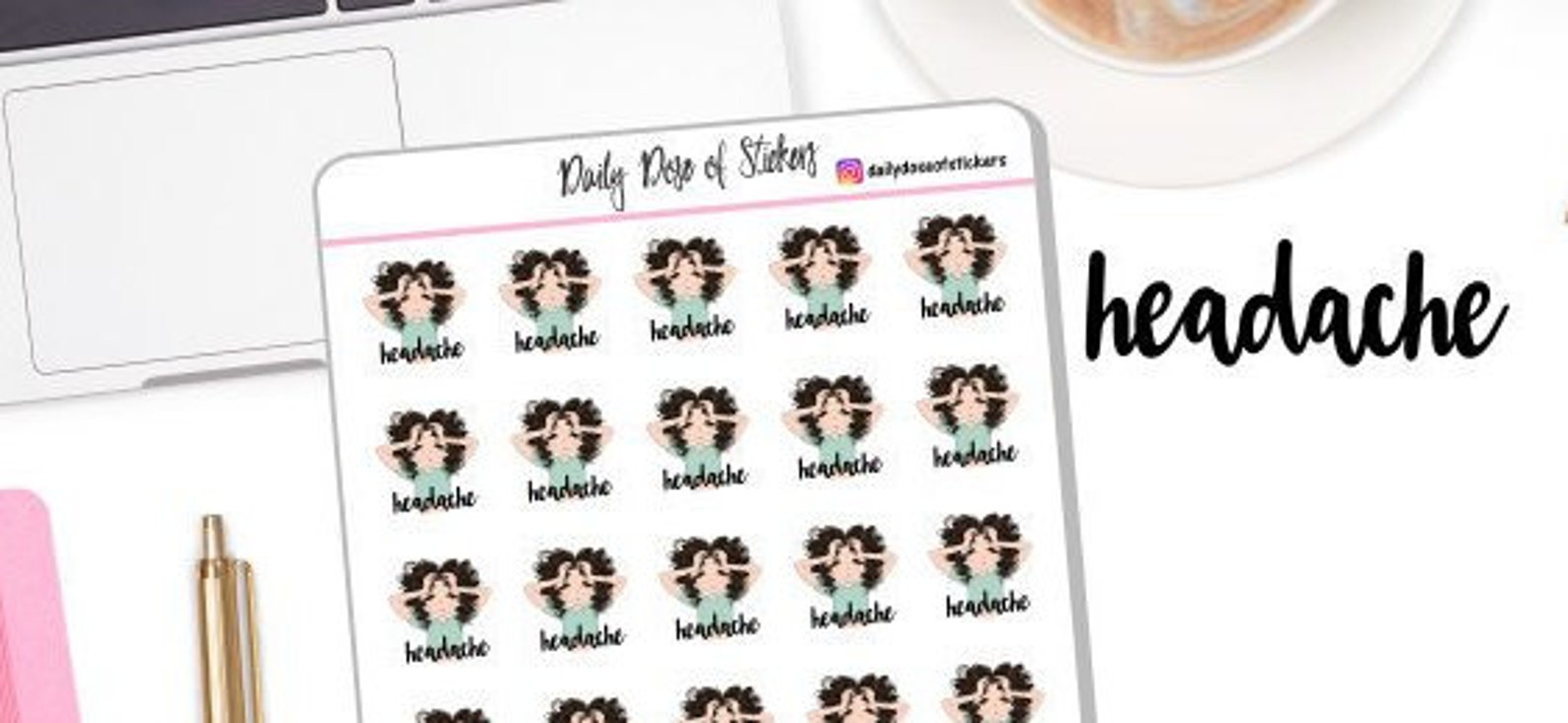 Headache Stickers & Migraine Stickers Planner Stickers - Etsy