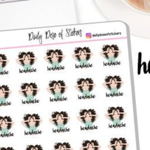 Headache Stickers & Migraine Stickers - Planner Stickers (dd-00303h-dd ...