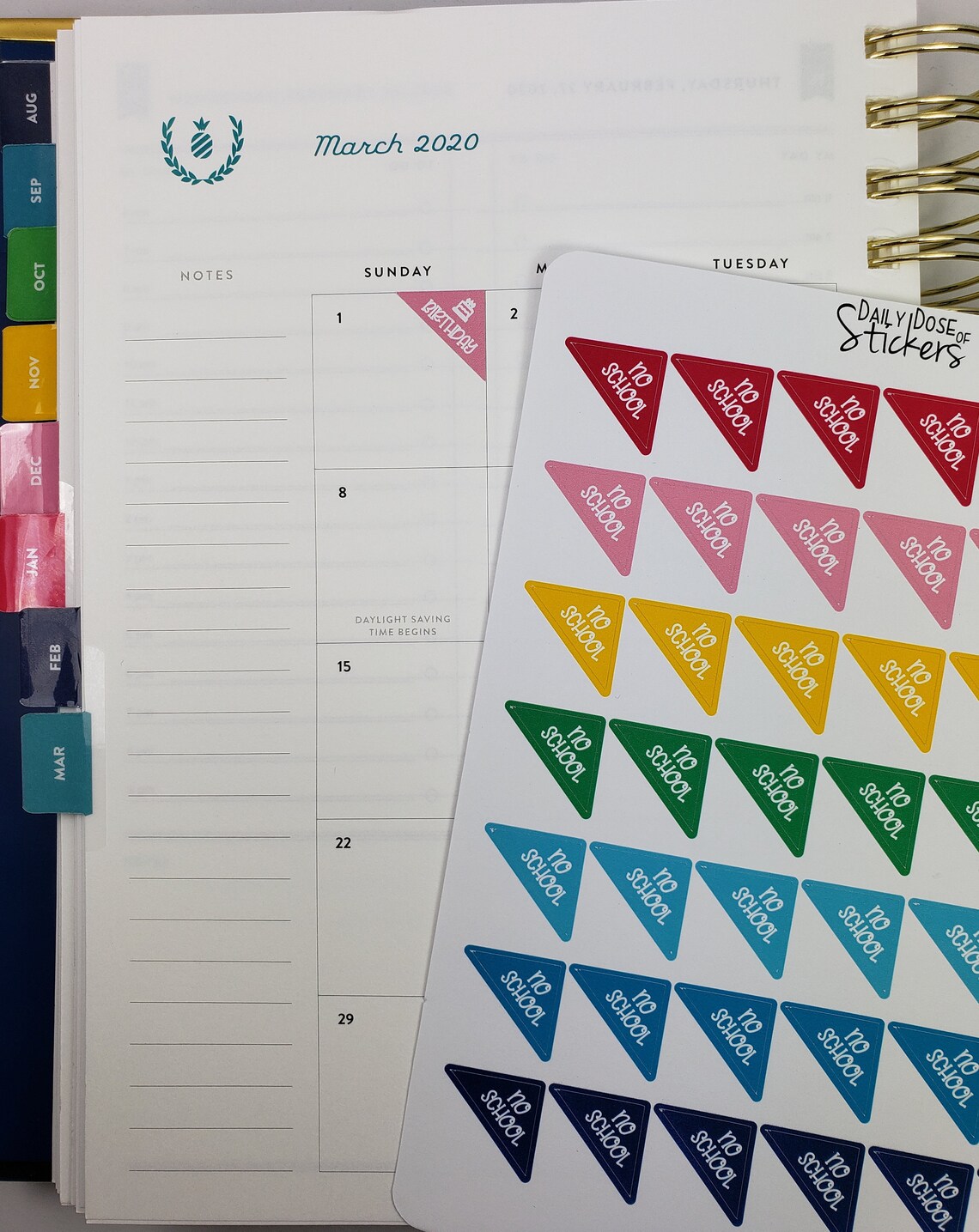 No School Stickers Calendar Corner Stickers Planner - Etsy