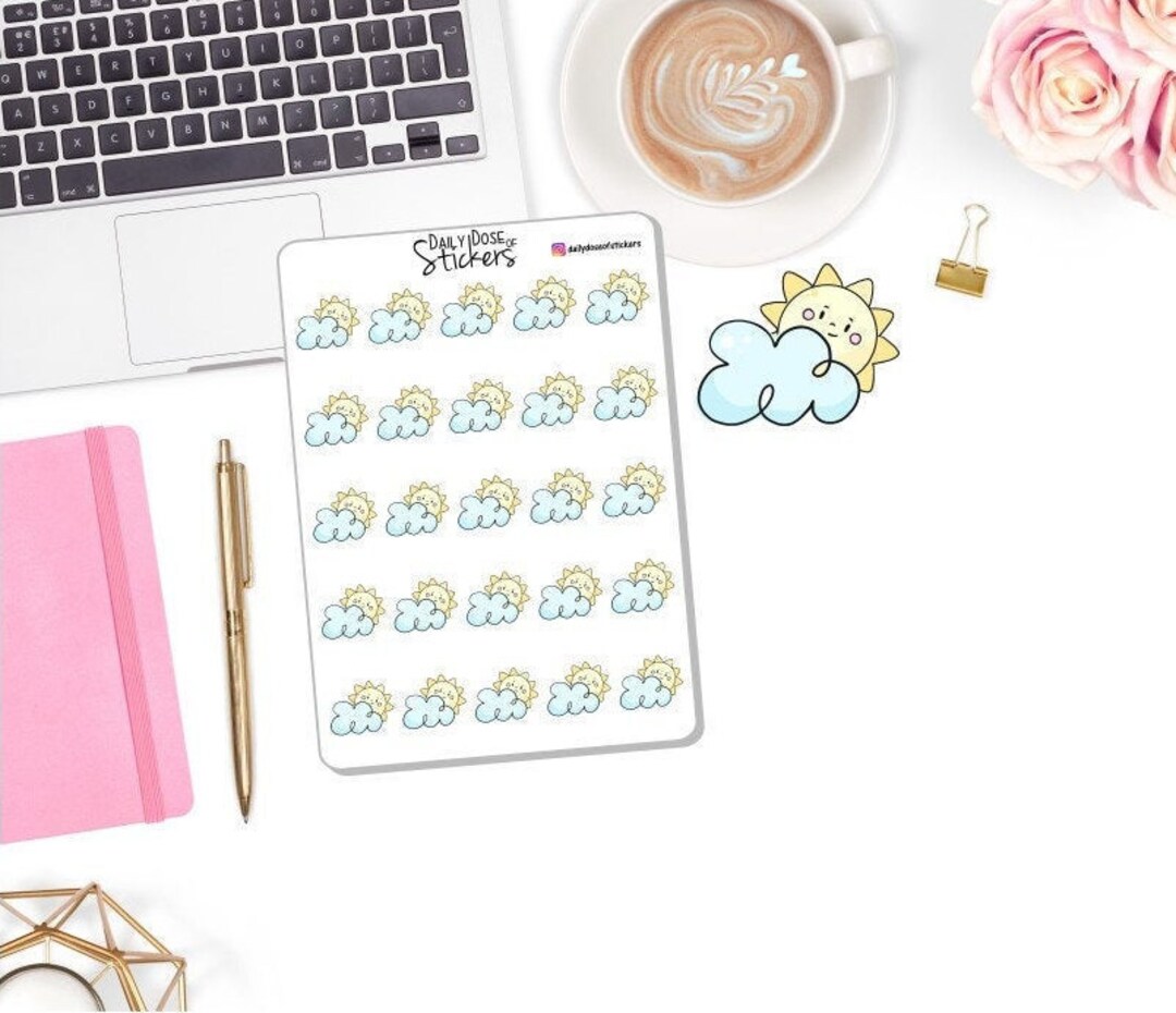 NEW! - Partly Sunny - Weather Icons - Weather Stickers - Planner ...
