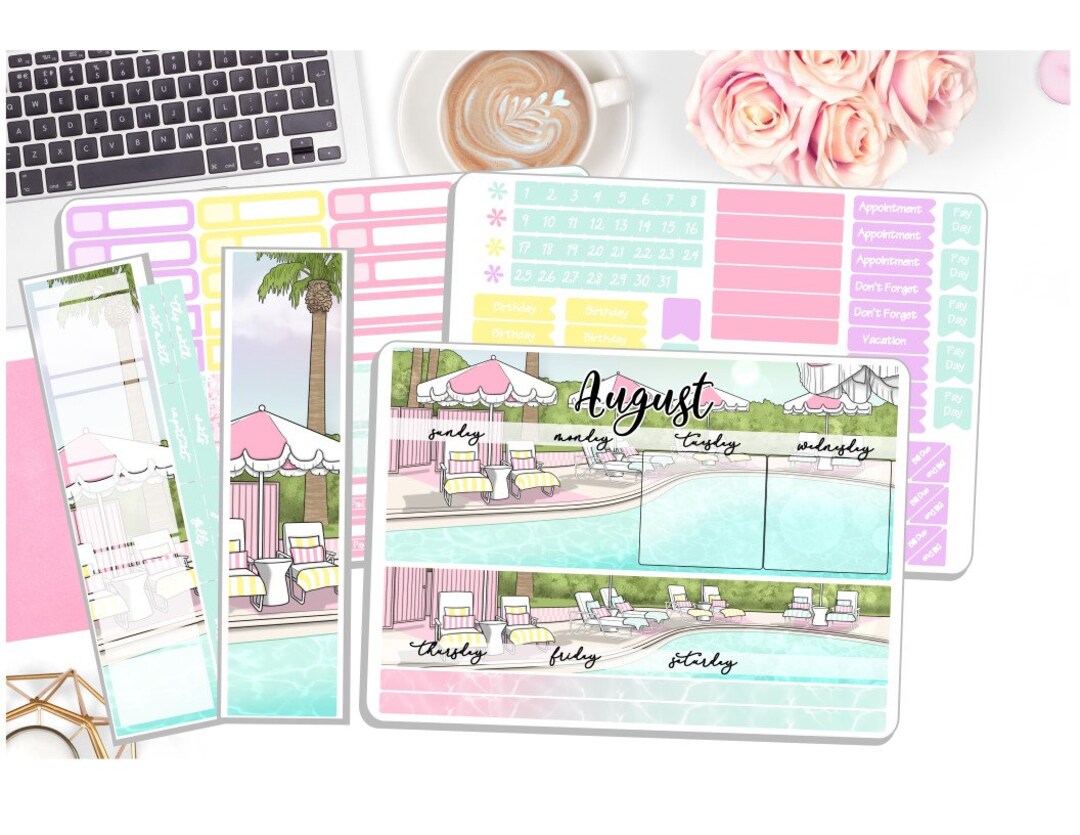 NEW! - August Monthly Sticker Kit - Splash - August Monthly Kit ...
