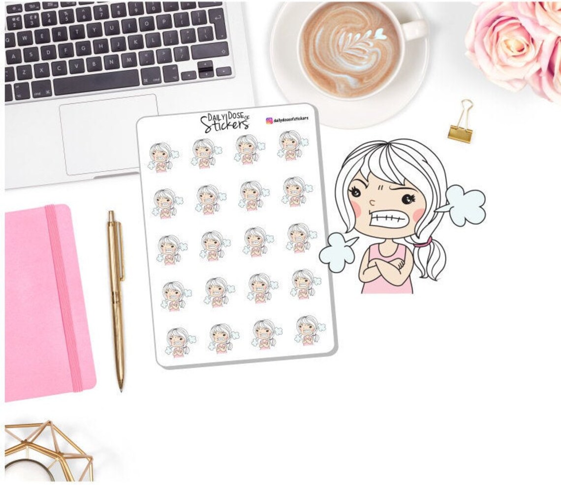 NEW! Character Stickers - Emotion Girl Willow - Mad, Angry, Upset ...