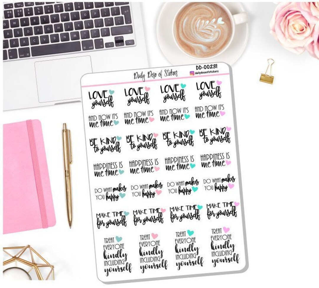 NEW Self Care Quotes Planner Stickers DD-00231 - Etsy