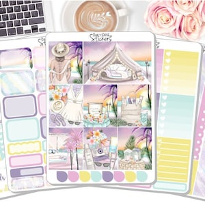 NEW Sunset Beach Weekly Sticker Kit Sticker Kit Summer Planner Stickers ...
