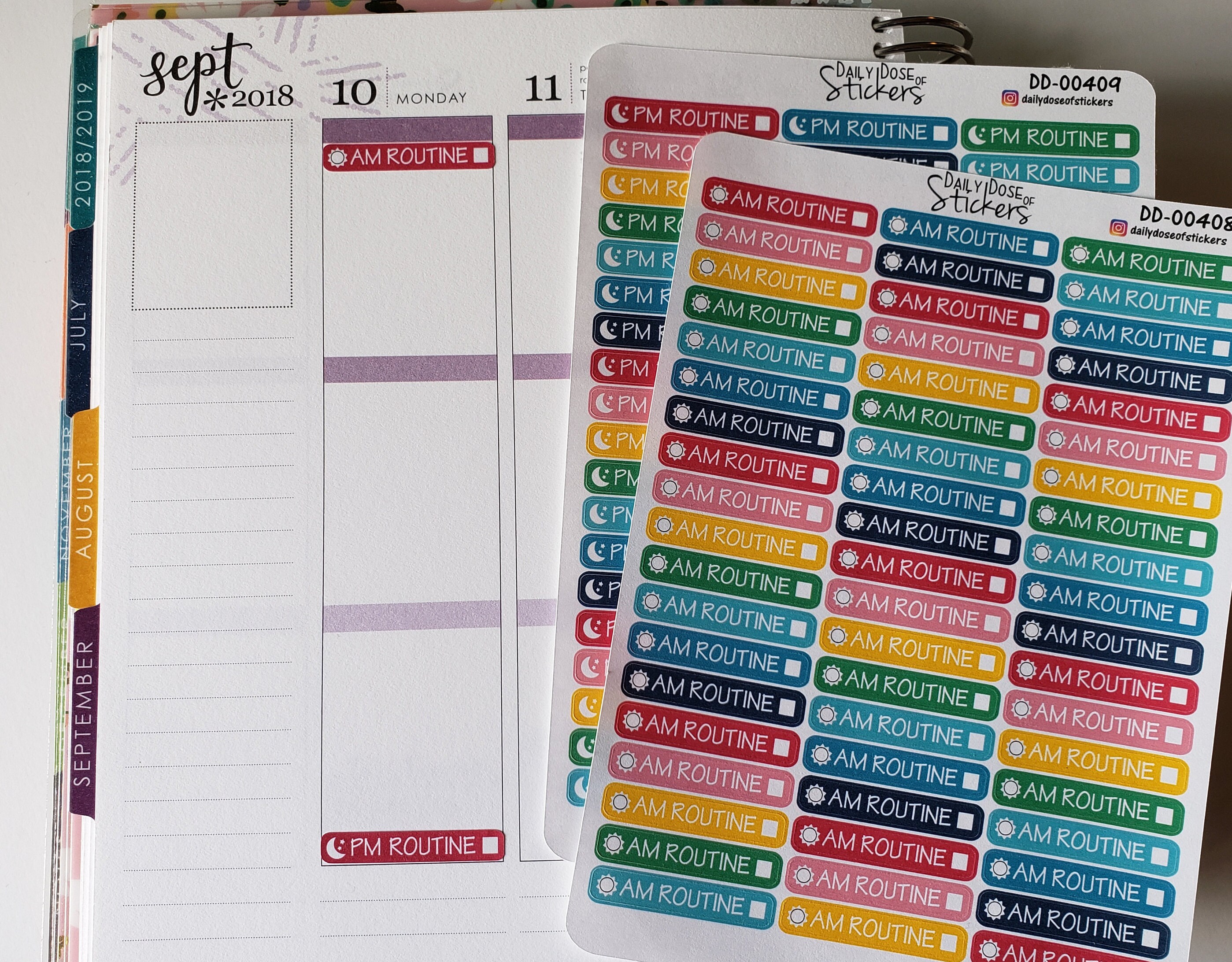NEW! Colorful AM Routine Box - Planner Stickers - Emily Ley Simplified ...