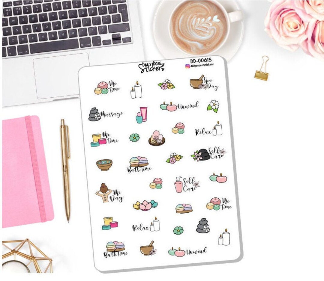NEW! Self Care Stickers - Planner Stickers (DD-00615) - Etsy