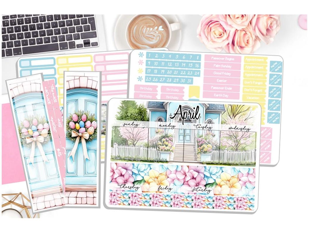 NEW! Monthly April Sticker Kit - Easter Sunday - Monthly Kit - Planner ...