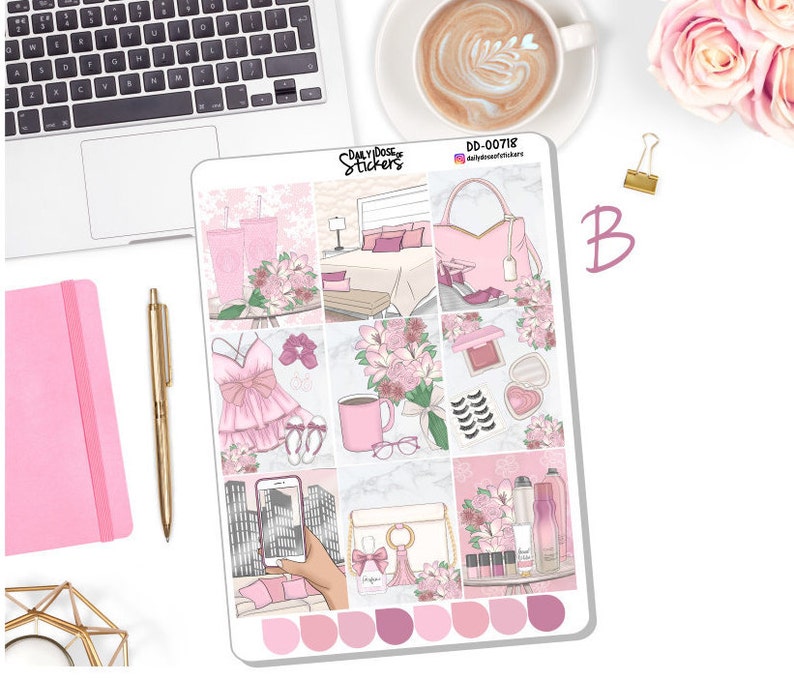 NEW Pretty in Pink Sticker Kit Planner Stickers - Etsy