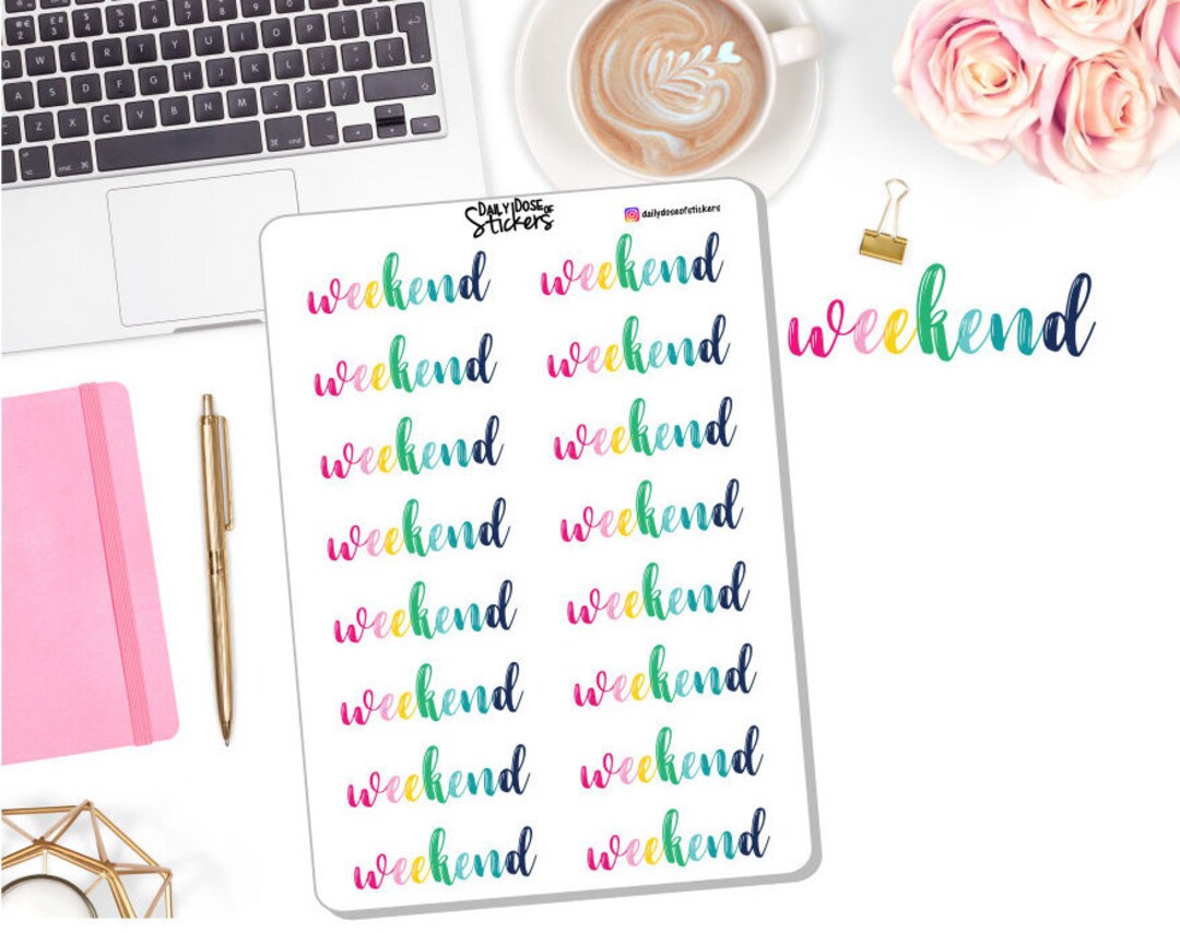 NEW! Weekend Script Banner - Planner Stickers - Emily Ley Simplified DD ...