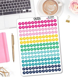 Colorful Push Pin Round Icons Planner Stickers Emily Ley - Etsy