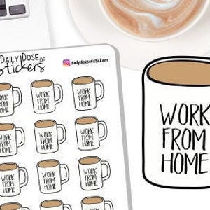 Work From Home Coffee Mug Stickers - Planner Stickers DD-00690 - Etsy