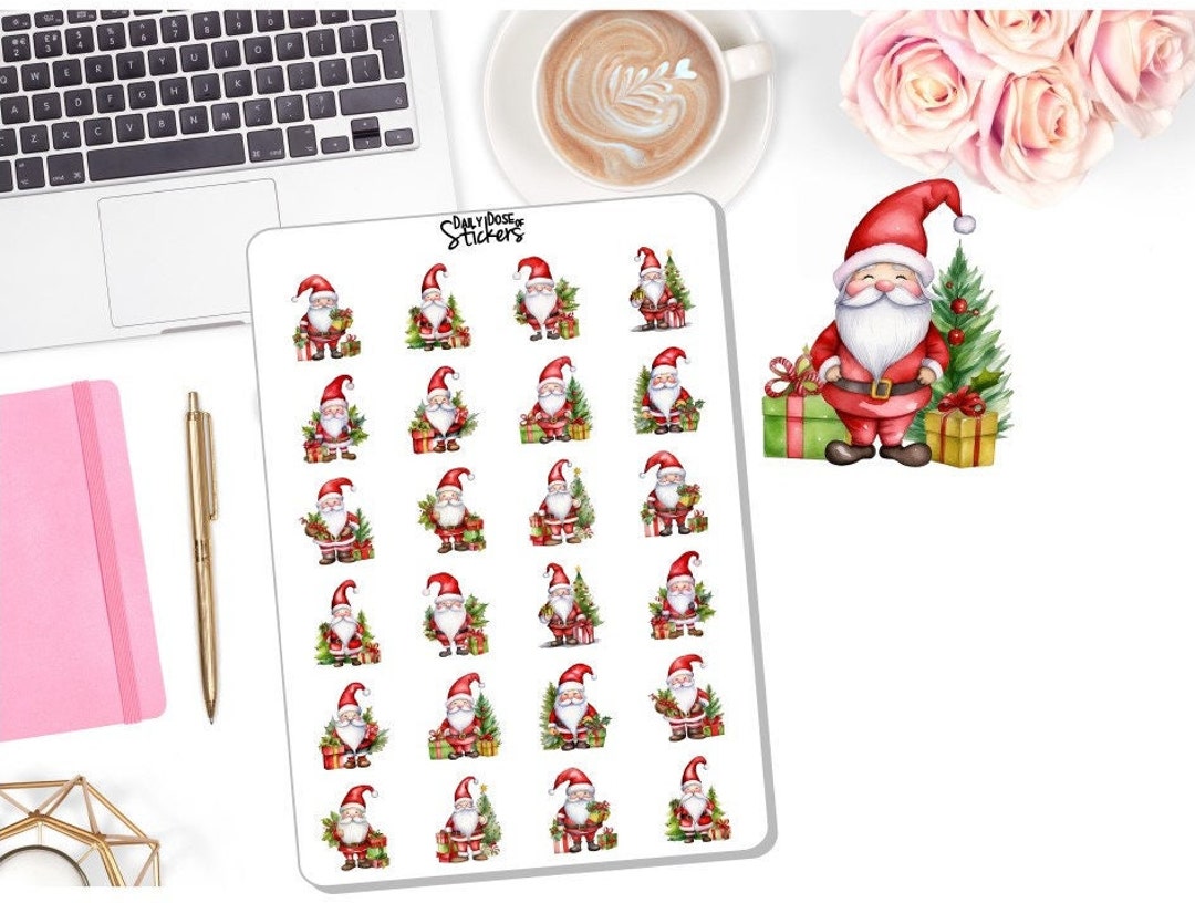 NEW! Santa Clipart Stickers - Christmas Stickers - Planner Stickers DD ...
