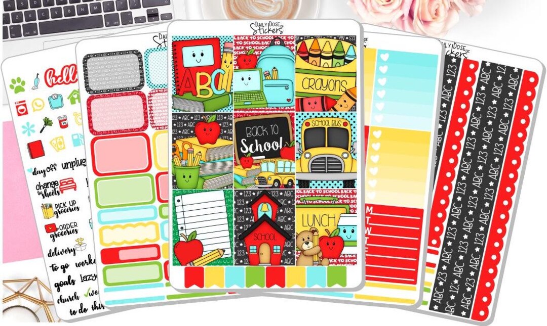 NEW! - Back to School - Stickers - Weekly Sticker Kit - School ...
