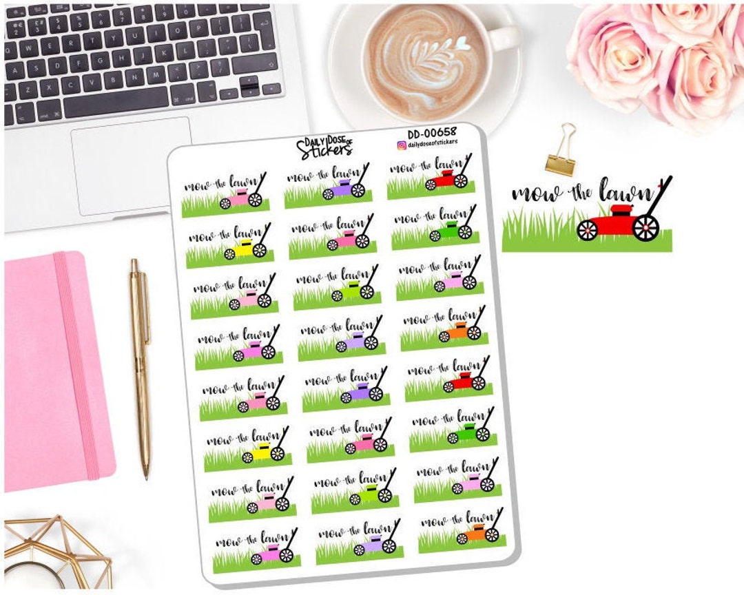 Mow the Lawn - Cut the Grass - Yard Work - Planner Stickers DD-00012 - Etsy