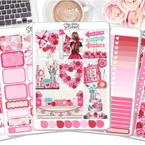 NEW Valentine's Day Sticker Kit Sweetheart Weekly - Etsy