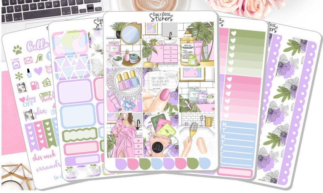 NEW! - Self Care - Weekly Sticker Kit - Sticker Kit - Planner Stickers ...