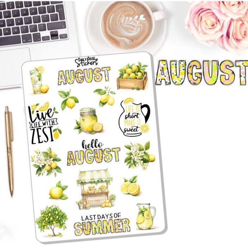 August Stickers - Etsy