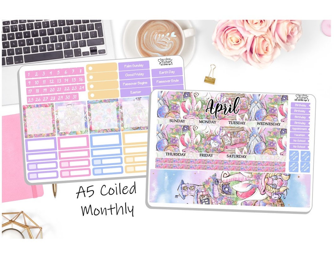 NEW A5 Monthly Coiled April Sticker Kit I'm All Ears April A5 Monthly ...