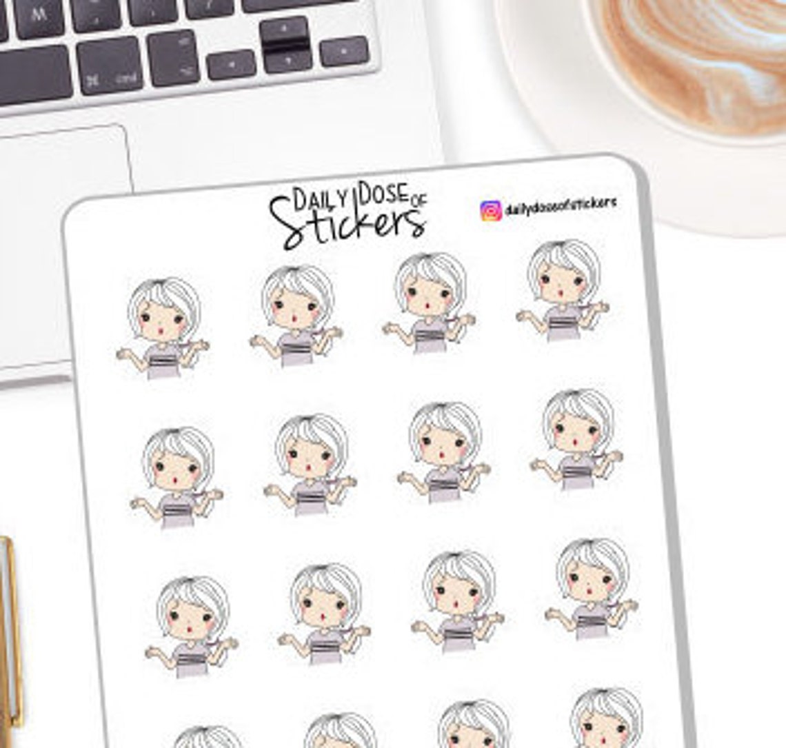 NEW Character Stickers Emotion Girl Willow Unsure | Etsy