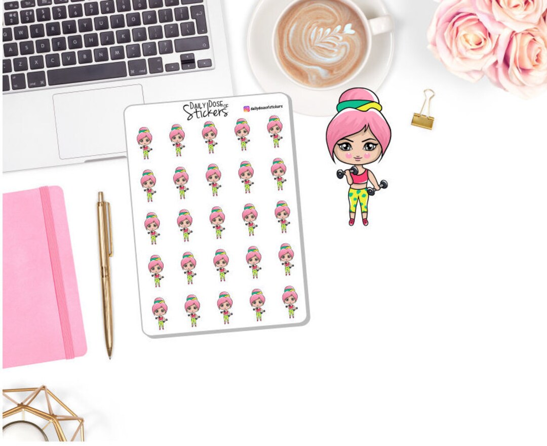 NEW! - Workout With Weights Character - Pink Hair Character - Character ...