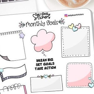 NEW! Monthly Goal Sticker Sheet - Monthly Plans - Goal Setting Stickers ...
