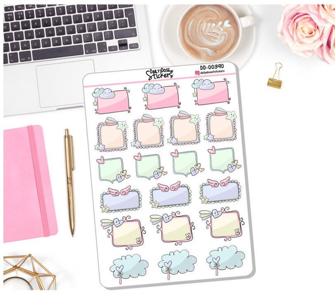 Doodle Dream Frame Boxes - Planner Stickers (DD-00390) - Etsy