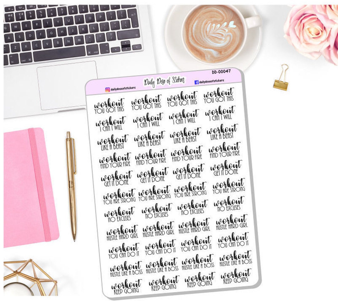 Workout Motivational Words -planner Stickers (DD-00047) - Etsy