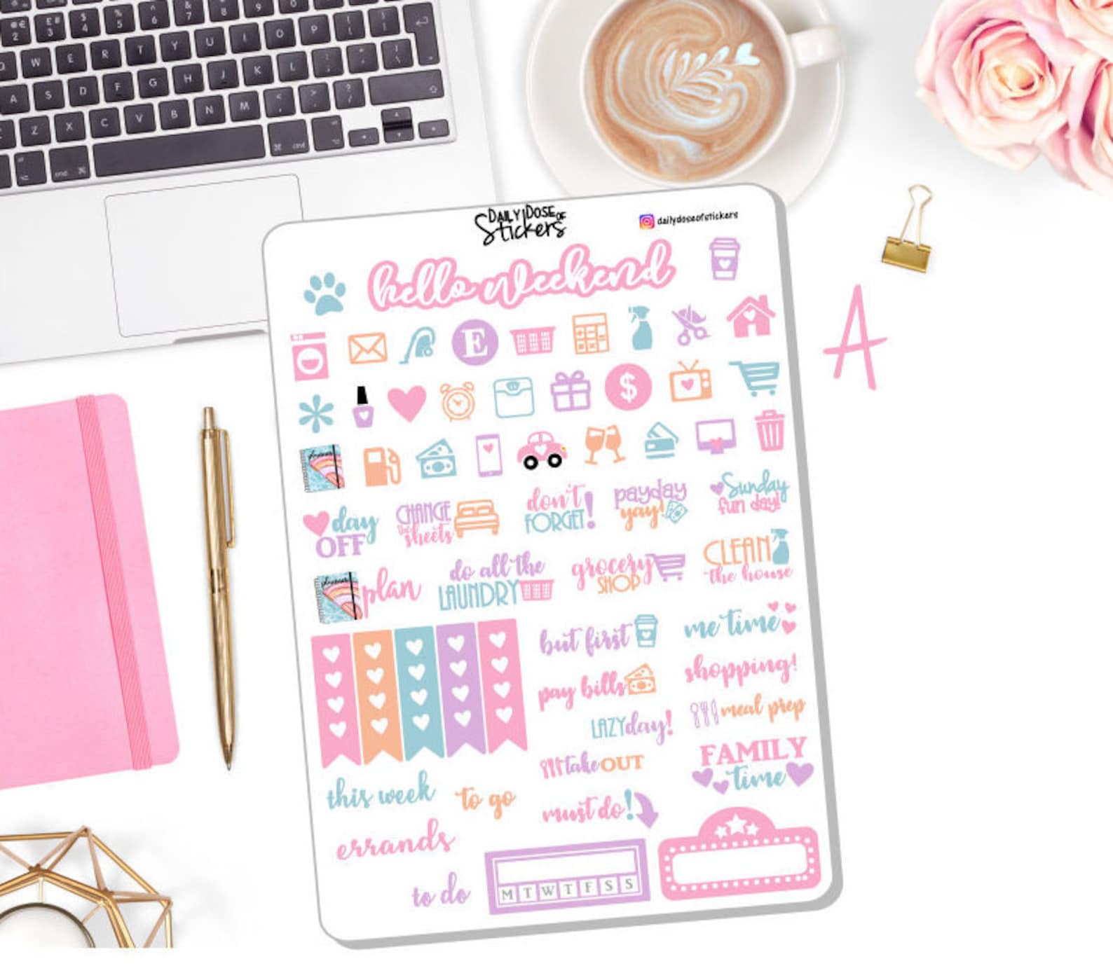 NEW Pool Day Weekly Sticker Kit Summer Weekly Kit - Etsy