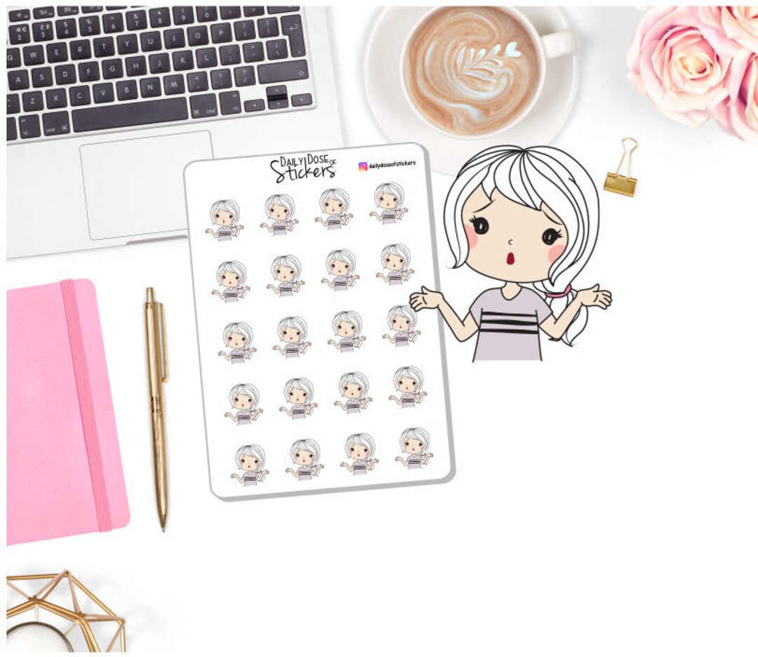 NEW! Character Stickers - Emotion Girl Willow - Unsure, Confused ...
