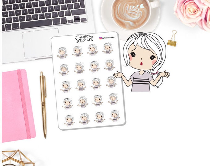 NEW! Character Stickers - Emotion Girl Willow - Unsure, Confused ...