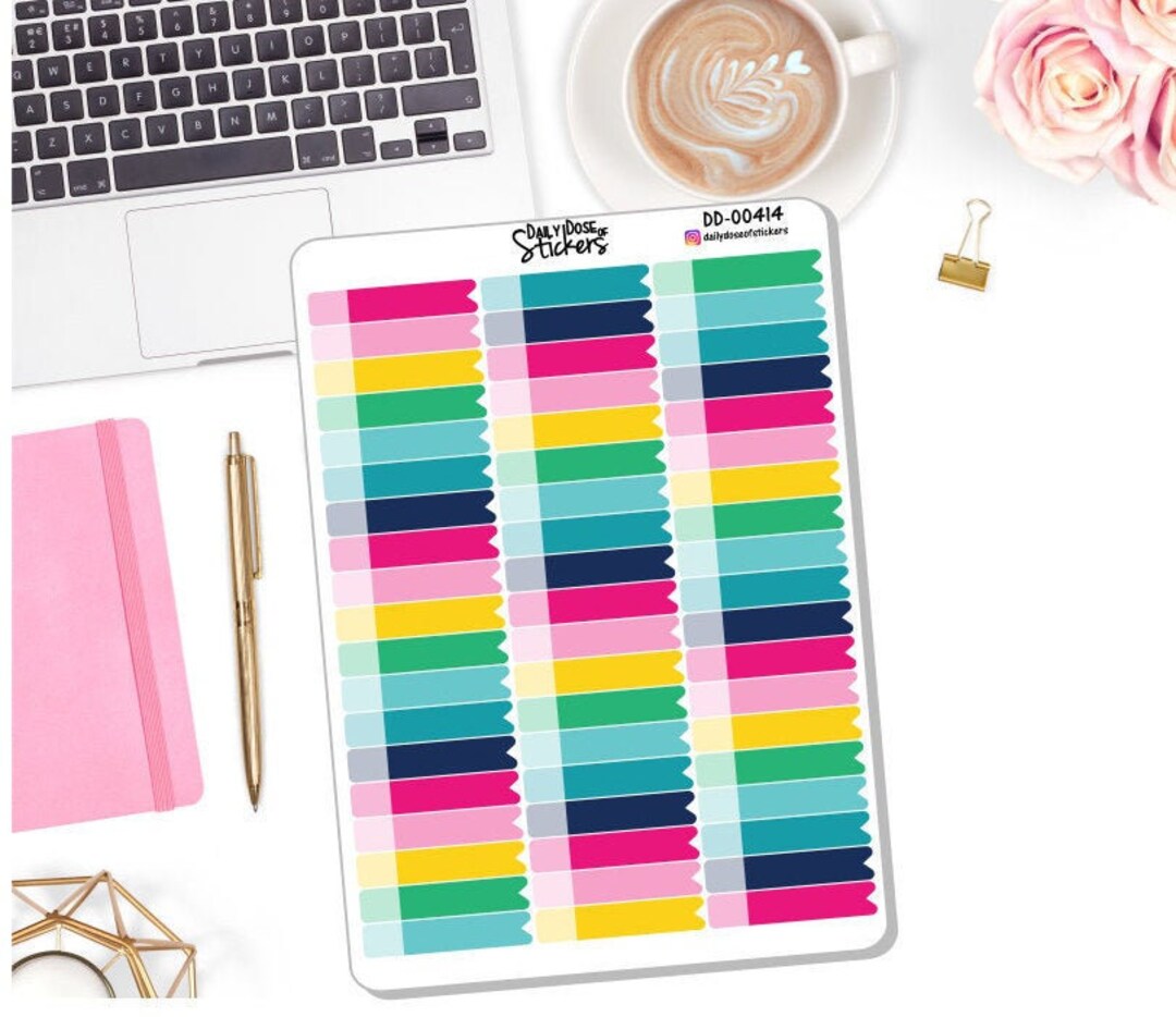 NEW! Colorful Two Toned Flags - Planner Stickers - Emily Ley Simplified ...