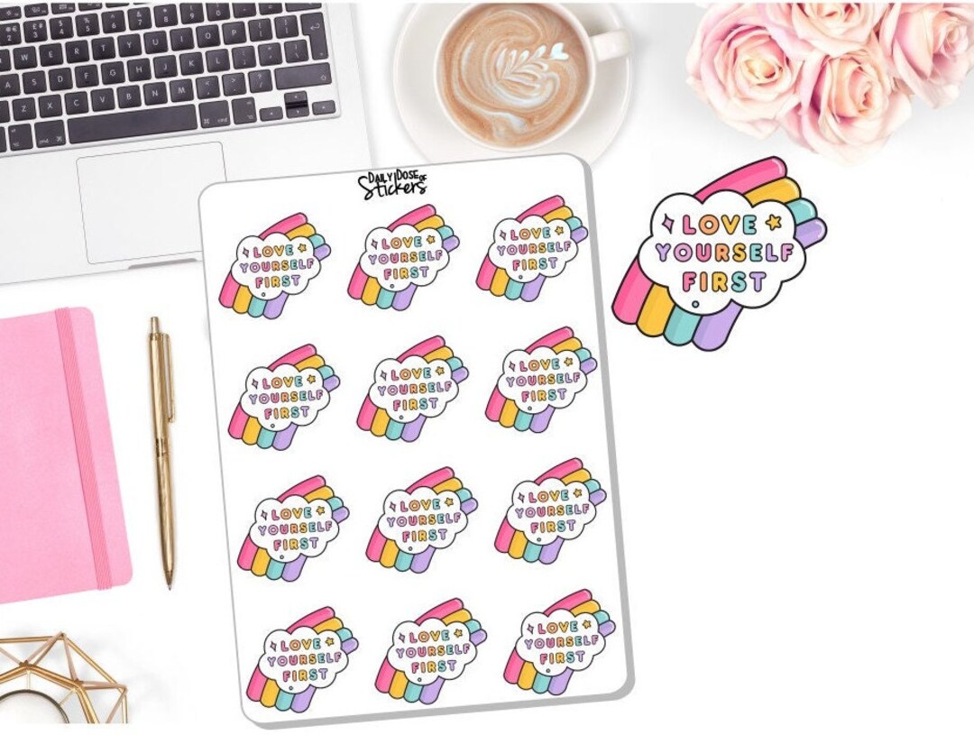 NEW! Stickers - Love Yourself First - Positive Self Talk - Planner ...