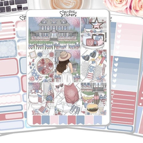 NEW 4th of July Weekly Sticker Kit Independence Day - Etsy