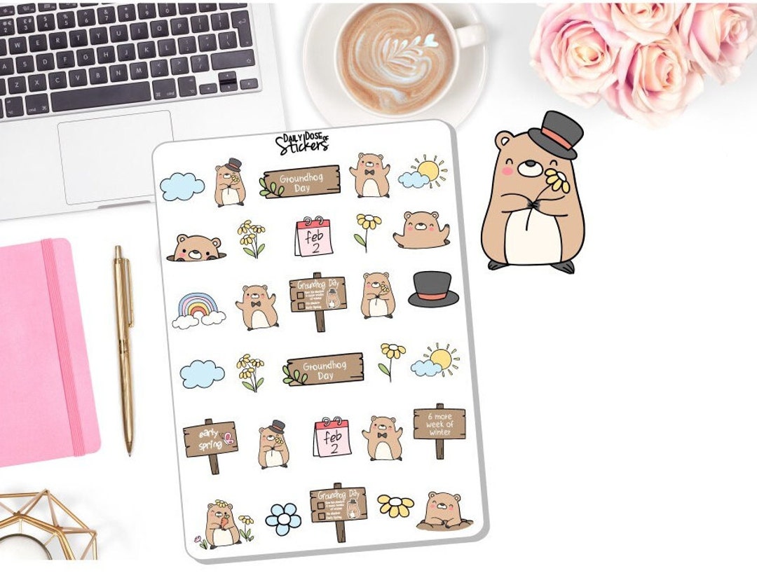 NEW Groundhog Day Clipart Stickers Groundhog Day Valentines Day ...
