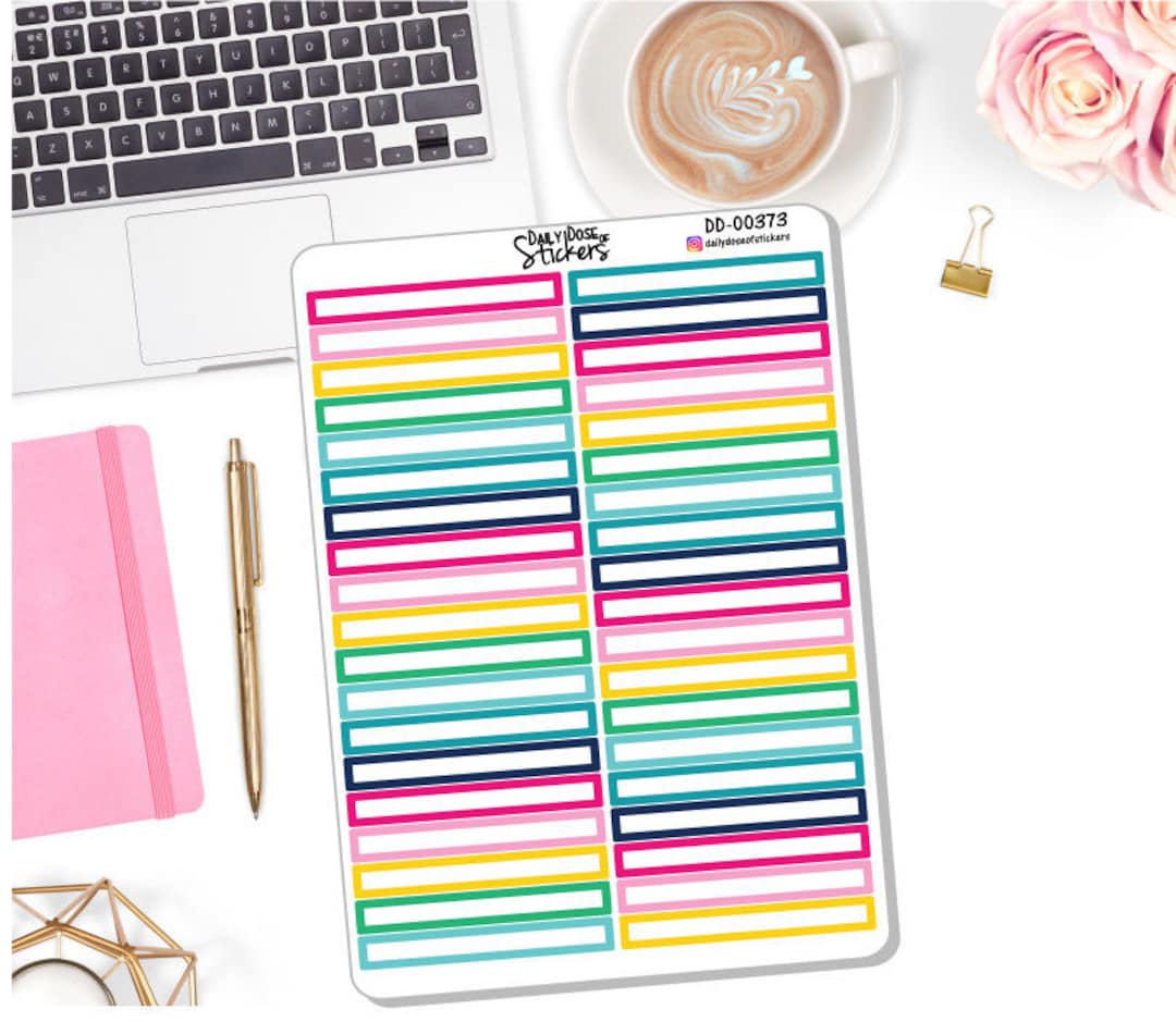 Colorful Single Line Box Outline - Planner Stickers - Emily Ley ...